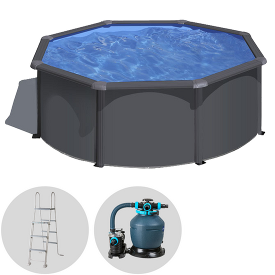 Gre - Piscine ronde Anthracite Ø300 x 120 cm en Promotion | AgriEuro